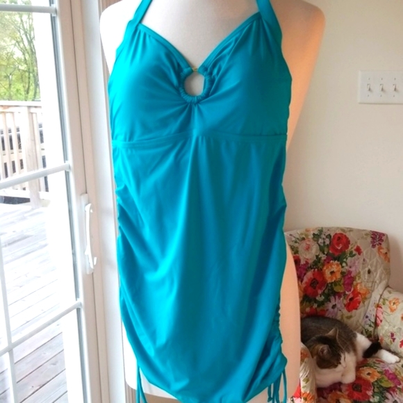 Kimi and Kai | Swim | Kimi Kai Maternity Teal Chloe Shirred Tankini ...